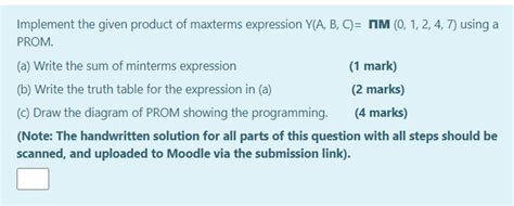 solved implement the given product of maxterms expression