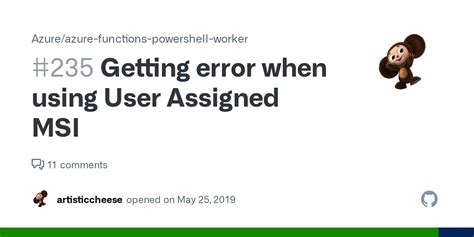 Getting Error When Using User Assigned Msi · Issue 235 · Azureazure Functions Powershell