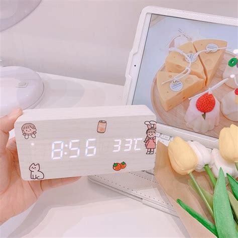 Led Wood Digital Clock Intelligent Date Temperatur Grandado