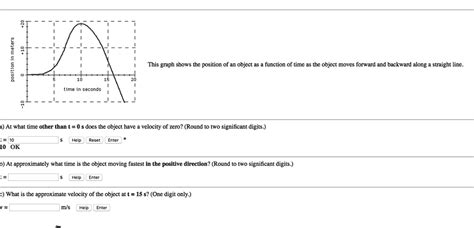 solved this graph shows the position of an object as a function of