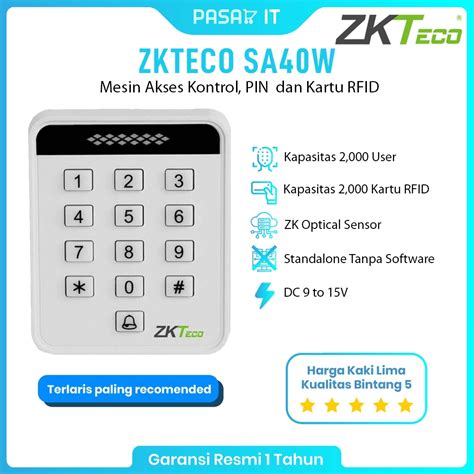 Jual Mesin Akses Kontrol Rfid Zkteco Sa40w Access Door Pin Zkteco Sa40 Bergaransi Shopee