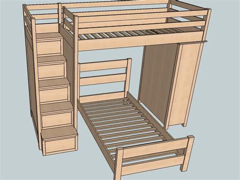 Free Bunk Bed With Stairs Building Plans At Harold Chappell Blog