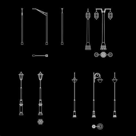 2d Street Lights Dwg Free Cad Blocks Freedwgfile