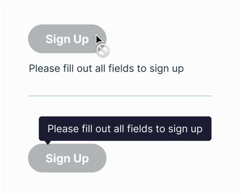 disabled button with explanation
