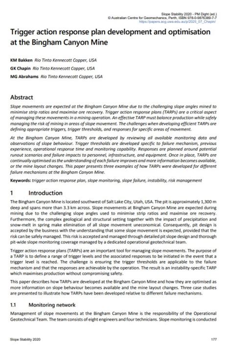 Trigger Action Response Plan Development And Optimisation At The