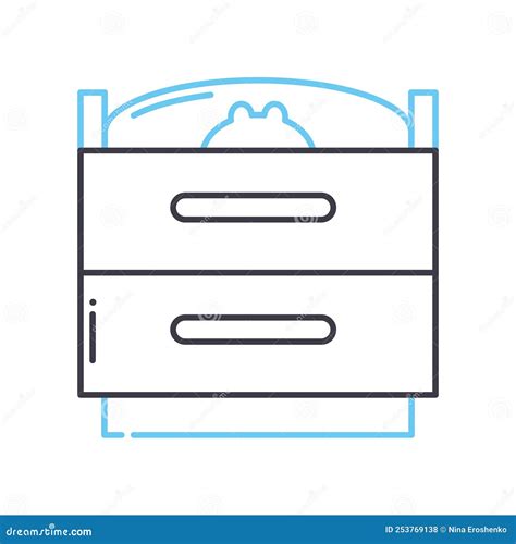 Changing Table Line Icon Outline Symbol Vector Illustration Concept Sign Stock Vector