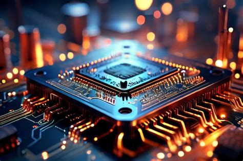 Advanced Microprocessor On A Circuit Board Generated By Ai Premium Ai Advanced Microprocessor On A Circuit Board Generated By Ai Premium Ai