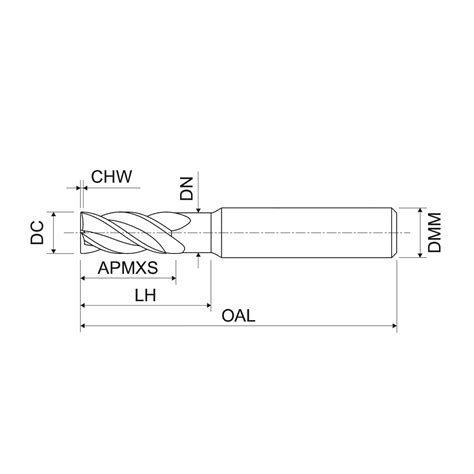 Solid Carbide End Mills With Variable Helix And 4 Cutting Edges Ksm N