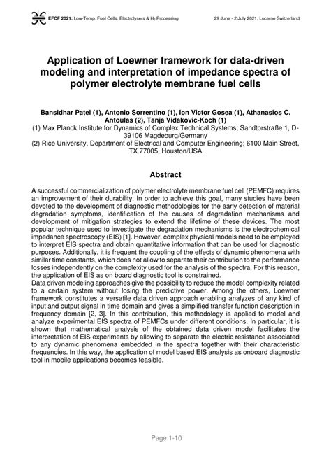 Pdf Application Of Loewner Framework For Data Driven Modeling And Interpretation Of Impedance