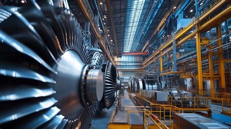 A Detailed View Of Massive Jet Engine Manufacturing In A Hightech