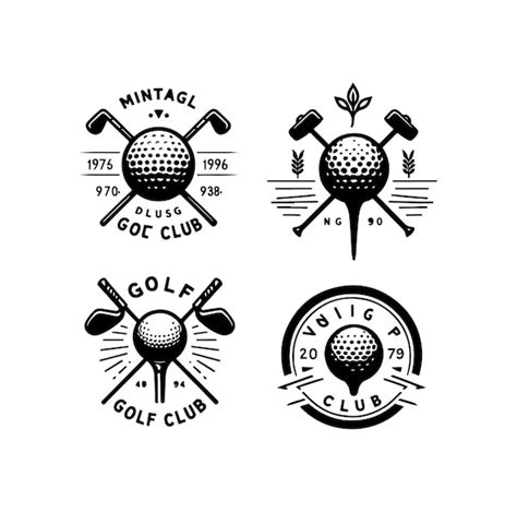 Set Of Golf Club Logos Labels And Emblems Premium Ai Generated Vector