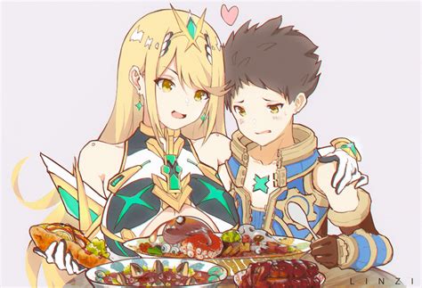 Mythra Giving Rex Some Food By Linzi0315 Daily Xenoblade Chronicles