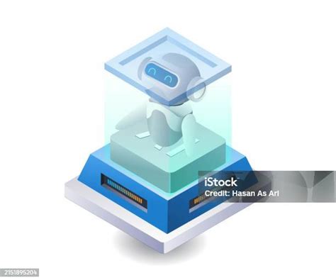 로봇 Ai 보호기 서버 기술 인포 그래픽 일러스트 3d 평면 아이소 메트릭 개념에 대한 스톡 벡터 아트 및 기타 이미지 개념 개념과 주제 기계류 Istock