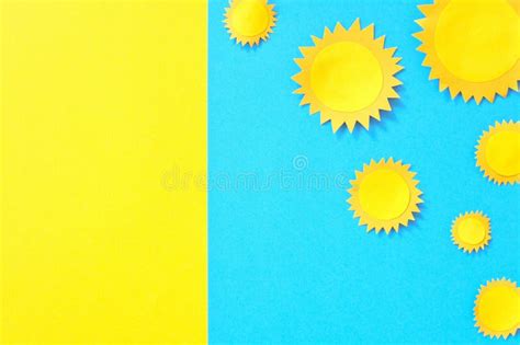 Beautiful Bright Yellow And Blue Summer Sun Flat Lay Design Composition