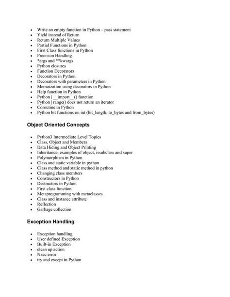 Python Course Outline Docx Programming Languages Computing