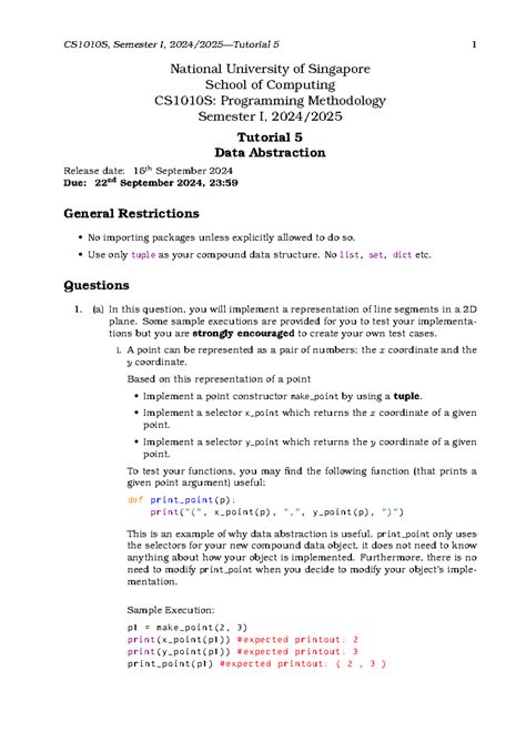 Tut05 Paper National University Of Singapore School Of Computing