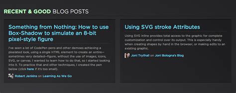 Homepage Refresh Codepen Blog