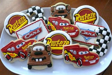 Walt Disney Cars Decorated Cookies To Be Used As Favors For A