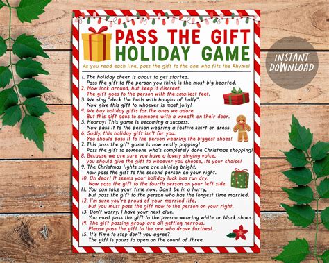 Pass The T Holiday Game Printable Pass The Present Office Etsy Holiday Games Holiday