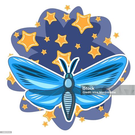 별과 추상적 인 배경에 푸른 나비 밝은 아름다운 구성 흰색에 격리된 개체입니다 벡터 0명에 대한 스톡 벡터 아트 및 기타 이미지 0명 곤충 귀여운 Istock