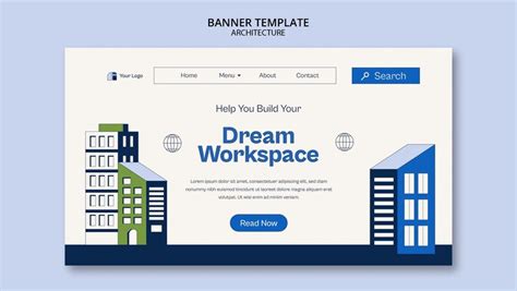 건축 프로젝트 방문 페이지 템플릿 무료 Psd 파일