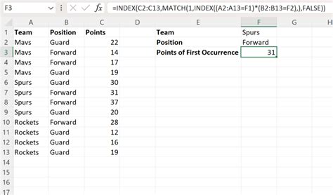 Excel Find First Occurrence Based On Multiple Criteria