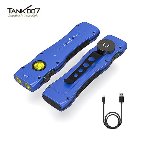 Tank007 Slim Strong Light Flashlight Wf02 Blue Rechargeable Pocket