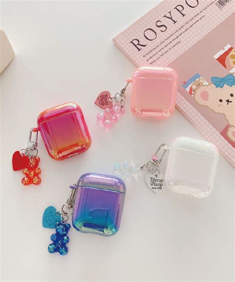 🚀당일출고 키링증정🔥 오로라 곰돌이 에어팟케이스 에어팟프로2 에어팟1세대 에어팟2세대 에어팟3세대 에어팟 프로 귀여운 곰돌이 베어 커플 생일 에이블리