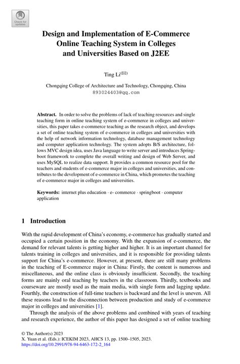 Pdf Design And Implementation Of E Commerce Online Teaching System In