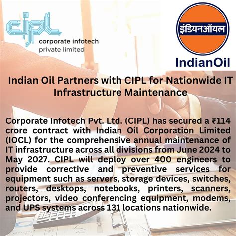 Cipl Corporate Infotech Pvt Ltd On Linkedin Cipl Iocl Benchmarkachievement Oneteamonegoal