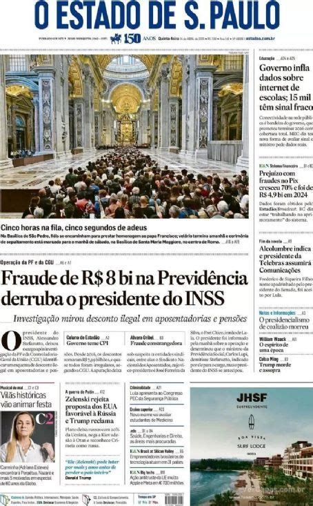 Vatican City Pope Francis O Estado De São Paulo Magazine 24 April
