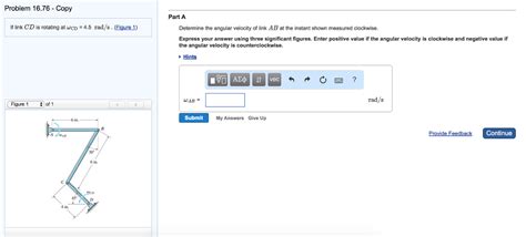 solved problem 16 76 copy part a if link cd is rotating at