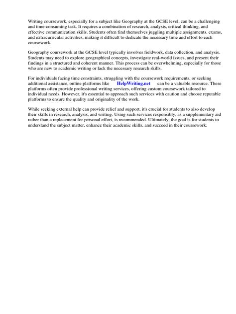 Geography Coursework Gcse Pdf River Geography