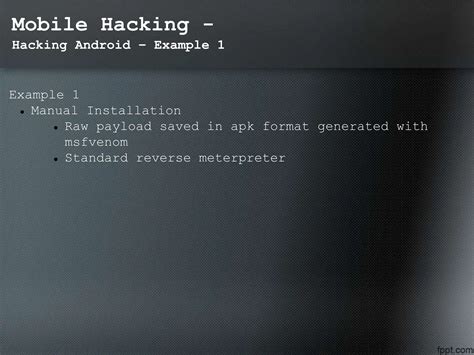 Ethical Hacking Mobile Hacking Methodsppt