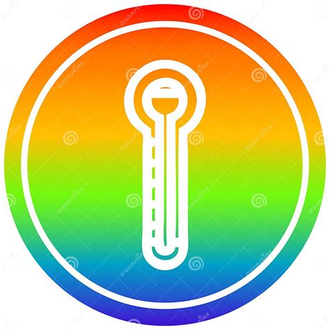 A Creative Glass Thermometer Circular In Rainbow Spectrum Stock Vector Illustration Of Medical