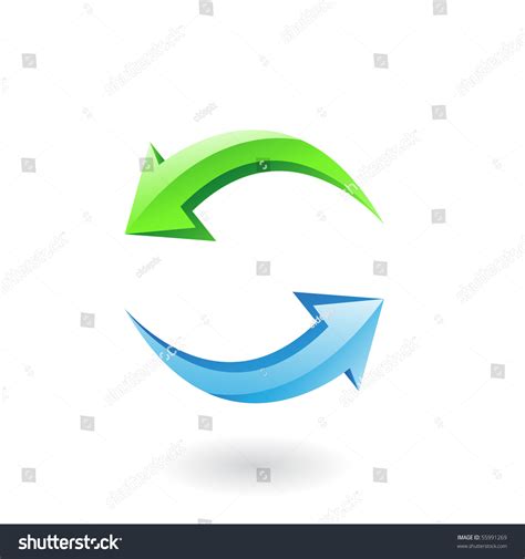 3d Glossy Refresh Icon Green Blue Stock Vector Royalty Free 55991269 Shutterstock