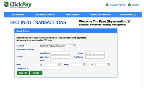 Clickpay Using The Declined Transactions Report