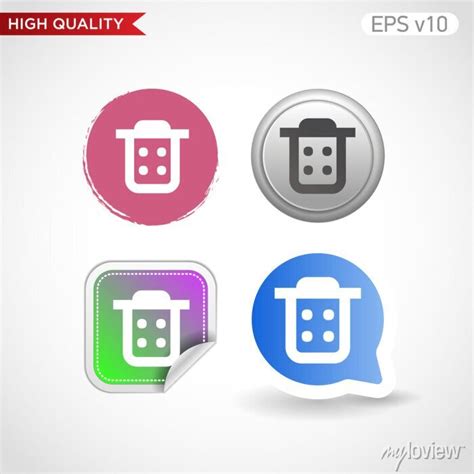 delete icon button with delete icon modern ui vector wall mural