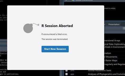 R Encounterd A Fatal Error The Session Was Terminated Issue 12982