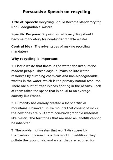 Why We Should Recycle Persuasive Speech At Lee Ramirez Blog
