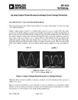 PDF MT TUTORIAL Op Output PhaseReversal A Nd Input OverVoltage Protection OP OUTPUT