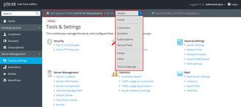 Multi Server Specific Ui Plesk Onyx Documentation