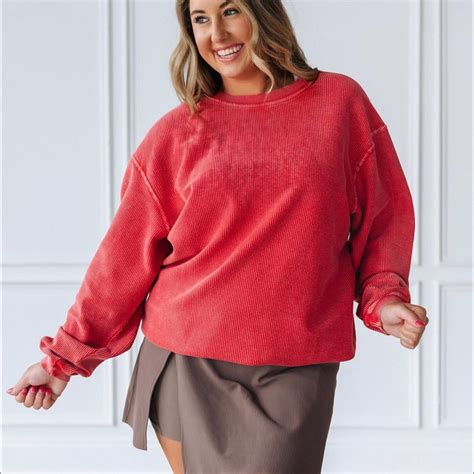Game Day Ribbed Crewneck Sweatshirts 5 Color Options B Fierce