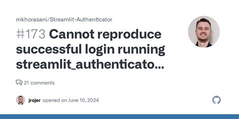 Cannot Reproduce Successful Login Running Streamlitauthenticatortestpy Version 032