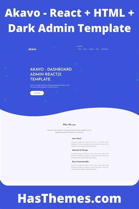 Akavo React HTML Dark Admin Template