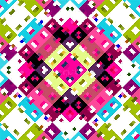 Kaleidoscopic Geo Pixel Pattern Playful Fun Pink Wallpaper Stock Illustration Illustration Of