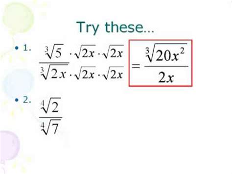 Algebra Simplifying Radical Expressions Fractions YouTube
