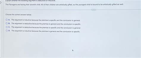 Solved Explain Whether The Following Argument Is Deductive