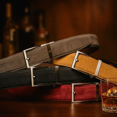 The Nocturne Suede Black Leather Dress Belt 1575 40mm