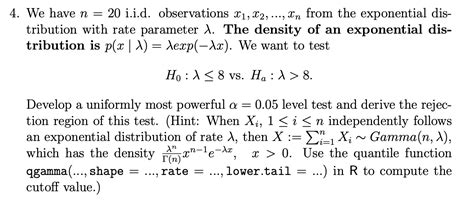 Solved 4 We Have N 20 Iid Observations 21 22 In